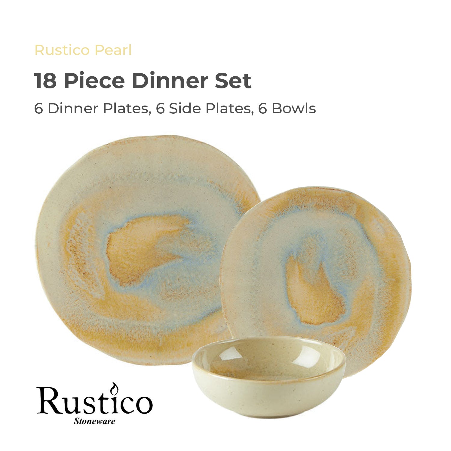 Rustico Pearl 18 Piece Dinner Set
