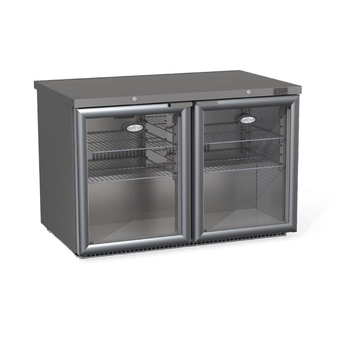 Foster 2 Glass Door 360Ltr Under Counter Fridge with Light HR360G 13/1