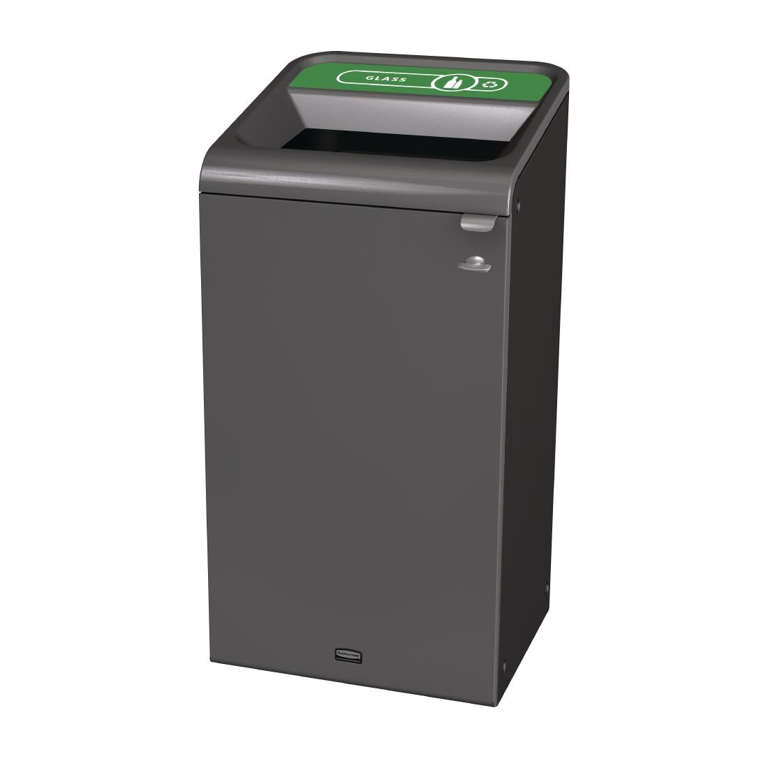 Rubbermaid Configure Recycling Bin with Glass Recycling Label Green 87
