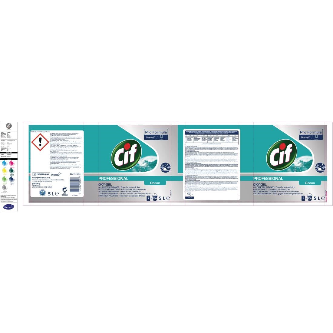 CIF Pro Formula Oxy-Gel Ocean All-Purpose Cleaner Concentrate 5Ltr (2