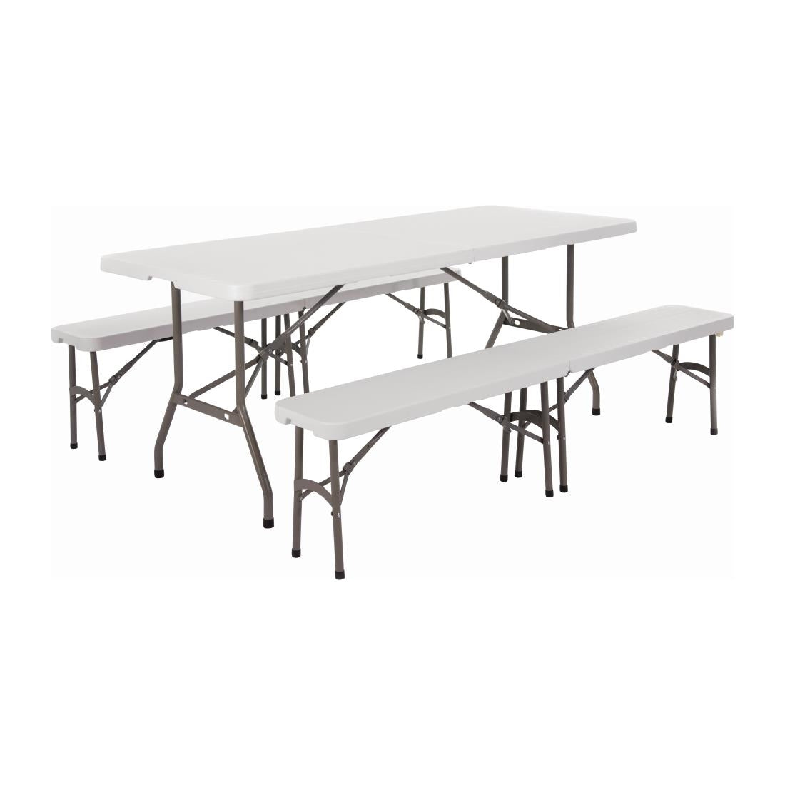 Special Offer Bolero PE Centre Folding Table 6ft with Two Folding Benc