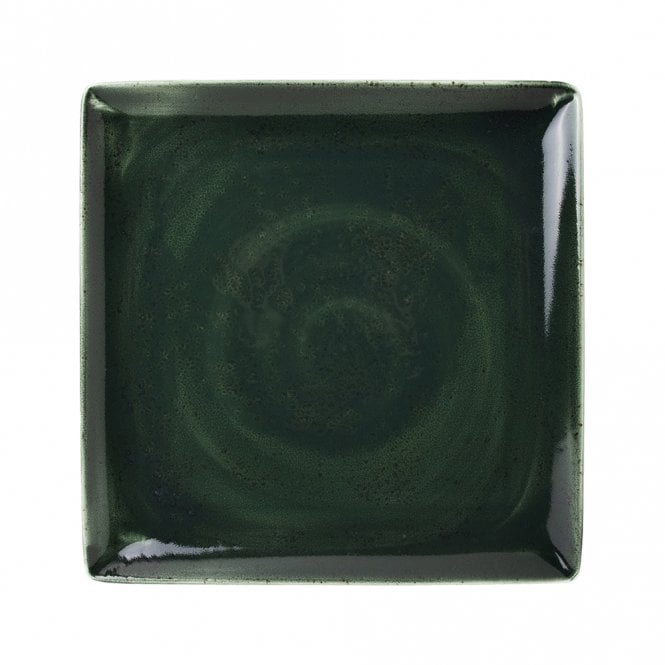 Steelite Vesuvius Burnt Emerald Square One Plates 27cm x 27cm / 10â…