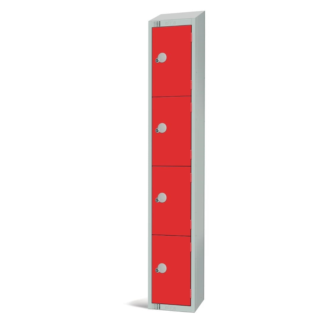 Elite Four Door Manual Combination Locker Locker Red with Sloping Top